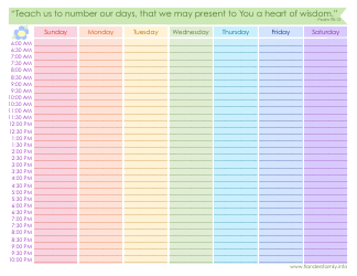 Rainbow Weekly Schedule Template Download Printable PDF | Templateroller
