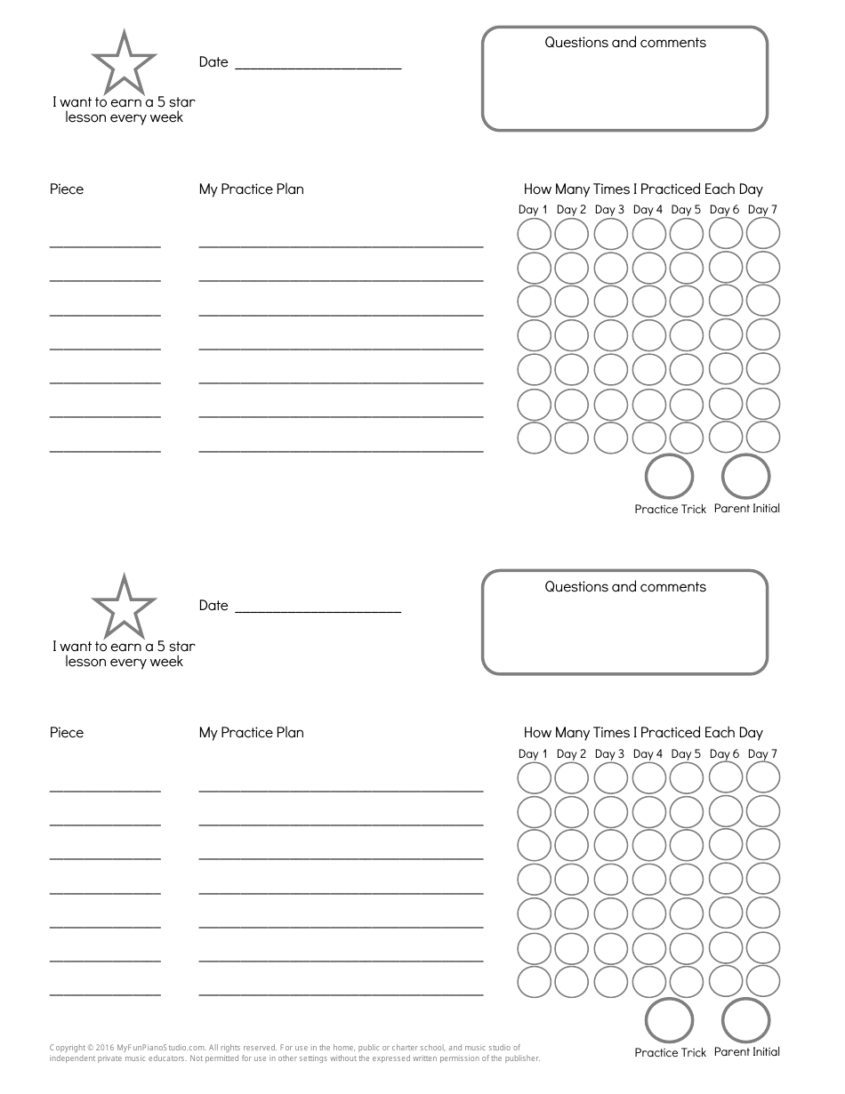 Practice Plan Template Download Printable PDF | Templateroller