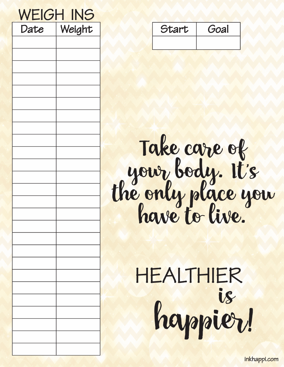 Yellow Weight Tracking Chart Template Download Printable PDF ...