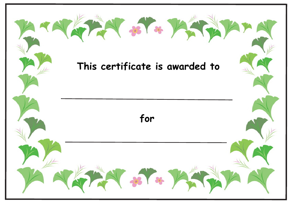 Award Certificate Template - Spring Flowers Download Printable PDF ...