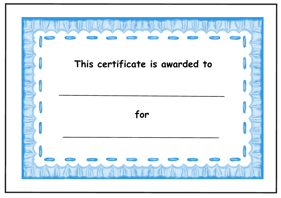 Blue Frame Certificate Template Download Printable PDF | Templateroller