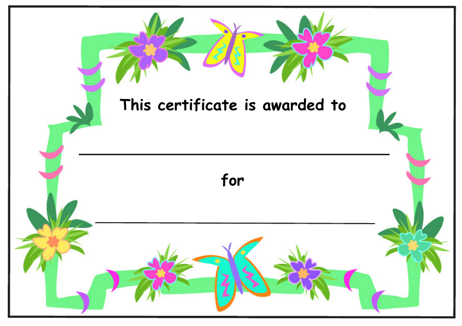 Flowers and Butterflies Certificate Template Download Printable PDF ...