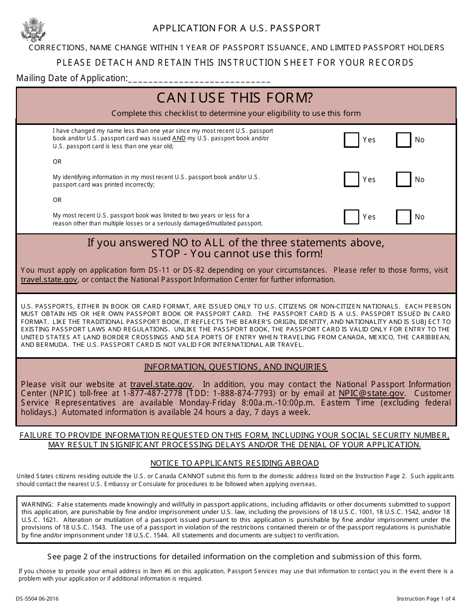 Form DS-5504 - Fill Out, Sign Online and Download Printable PDF ... Form DS-5504 - Fill Out, Sign Online and Download Printable PDF ...