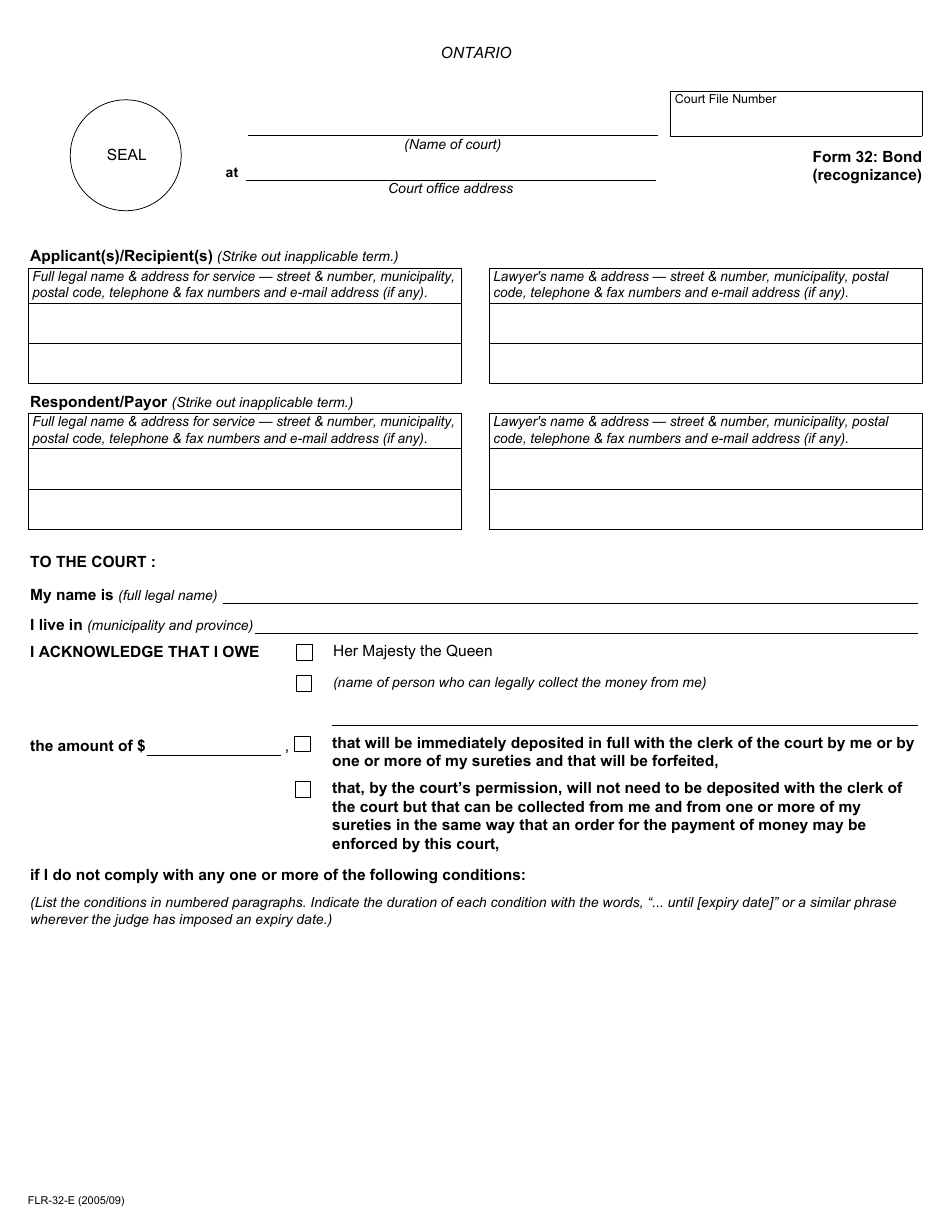 Form 32 - Fill Out, Sign Online and Download Fillable PDF, Ontario ...