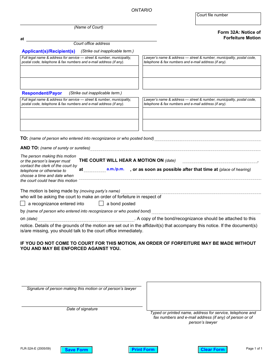Form 32A - Fill Out, Sign Online and Download Fillable PDF, Ontario ...