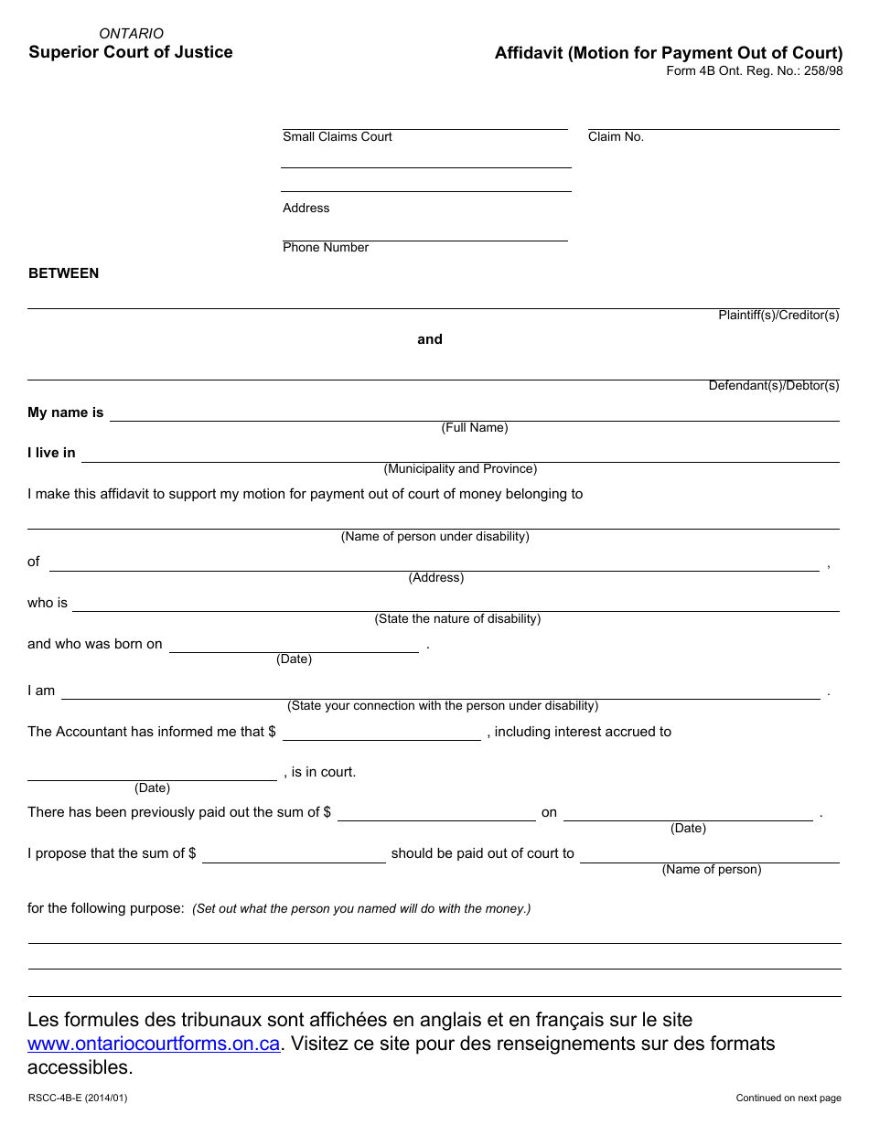 Form 4B - Fill Out, Sign Online and Download Fillable PDF, Ontario ...