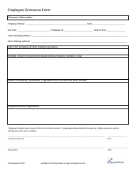Employee Grievance Form - Samplewords Download Printable PDF ...