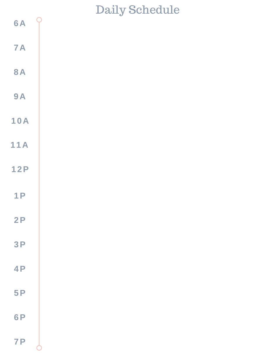 Vertical Daily Schedule Template Download Printable PDF | Templateroller