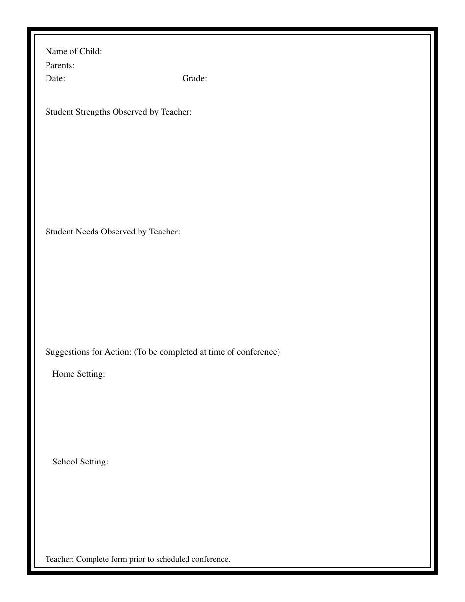 Student Observation Form - Empty Fields - Fill Out, Sign Online and ...