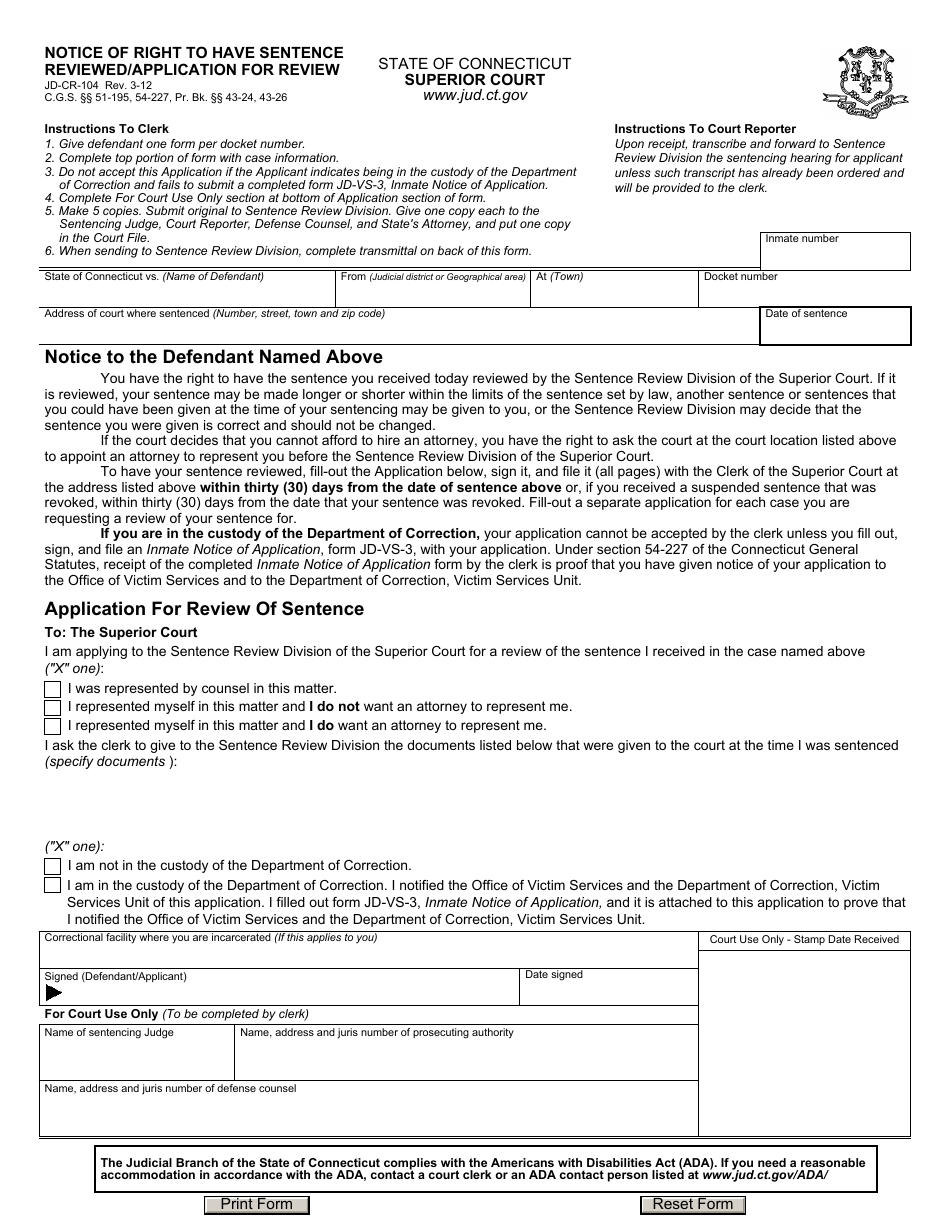 Form JD-CR-104 - Fill Out, Sign Online and Download Fillable PDF ...