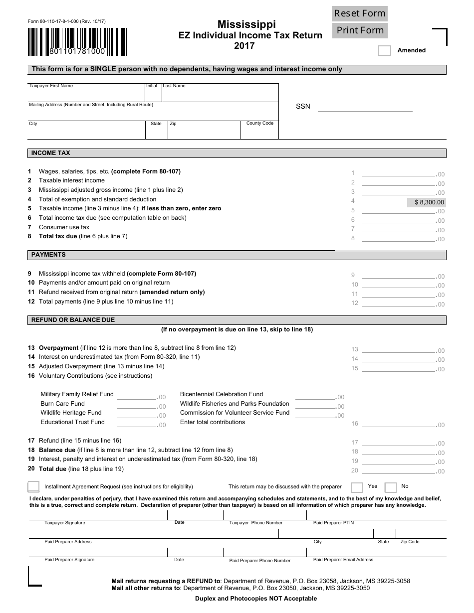 Form 80-110-17-8-1-000 - 2017 - Fill Out, Sign Online and Download ...