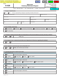 Form A-020 - Fill Out, Sign Online and Download Fillable PDF, Wisconsin ...