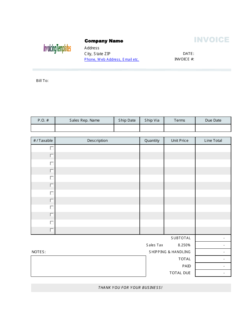 Billing Invoice Template With Profit and Taxable Column - Fill Out ...