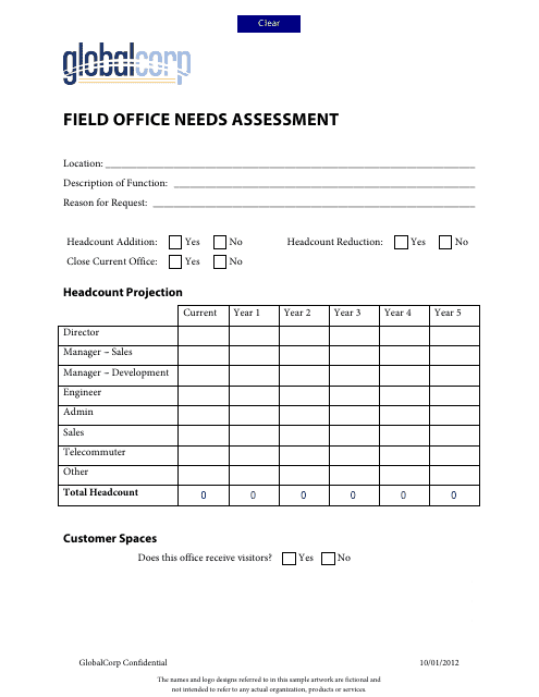 Field Office Needs Assessment Template - Globalcorp Download Fillable ...