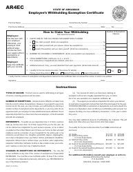 Form AR4ec Download Fillable PDF or Fill Online Employee's Withholding ...