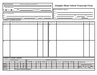 Sample Home School Transcript Form Download Printable PDF | Templateroller