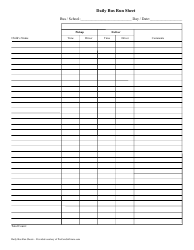 Daily Bus Run Sheet Template Download Printable PDF | Templateroller