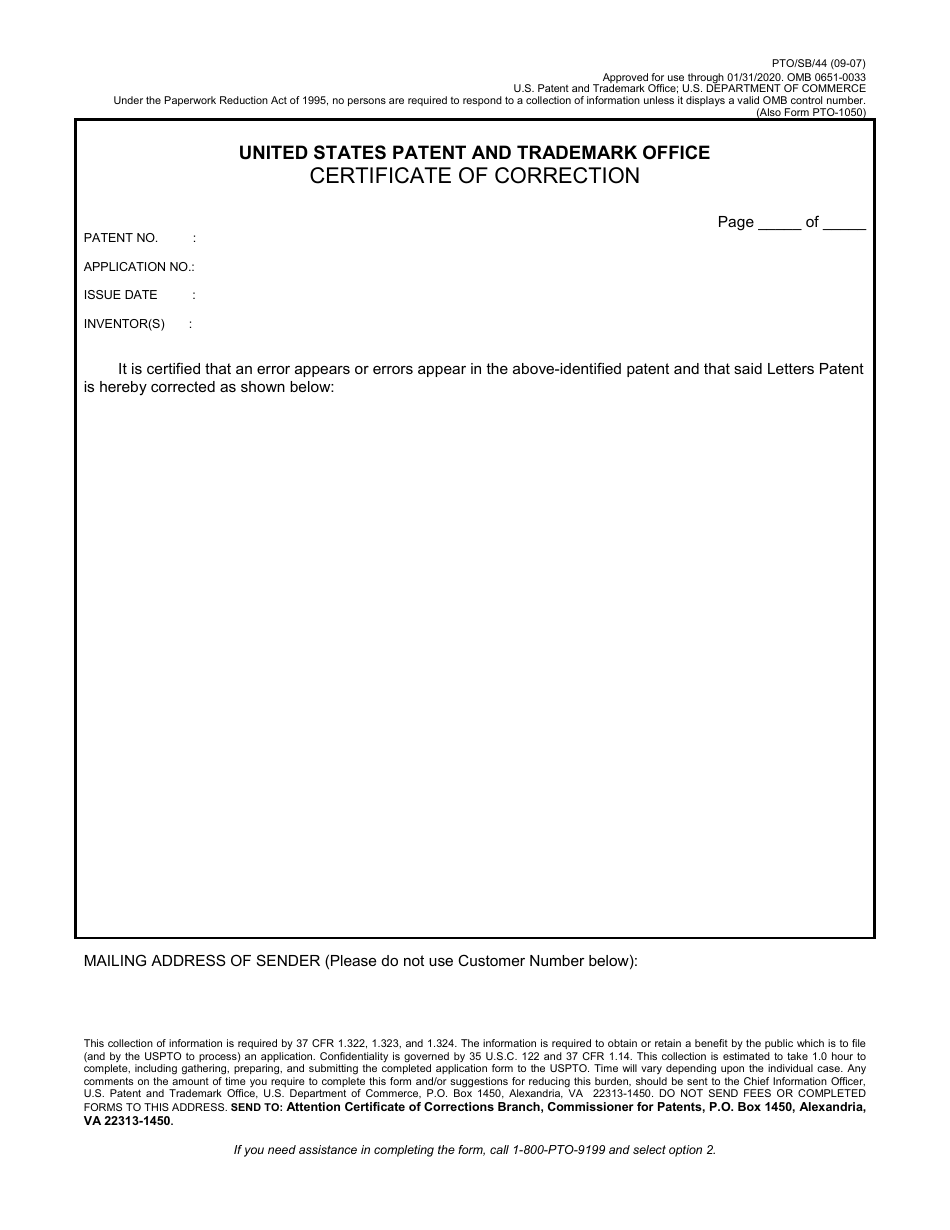 Form PTO/SB/44 - Fill Out, Sign Online and Download Fillable PDF ...