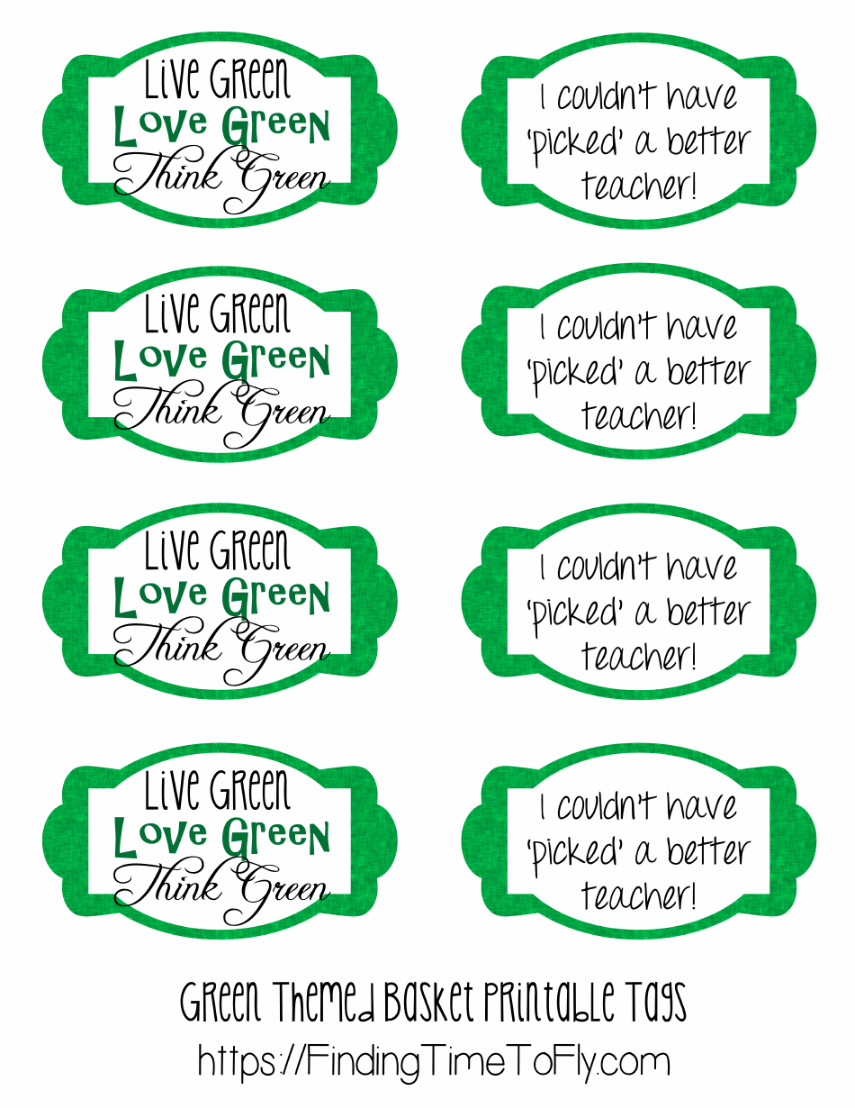 Green Theme Basket Tag Templates Download Printable PDF | Templateroller