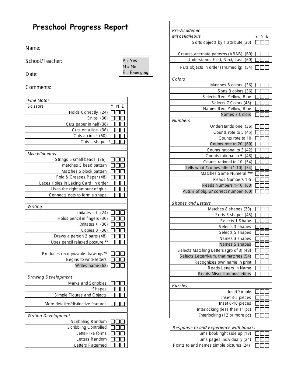 Utah Preschool Progress Report Template - Fill Out, Sign Online and ...
