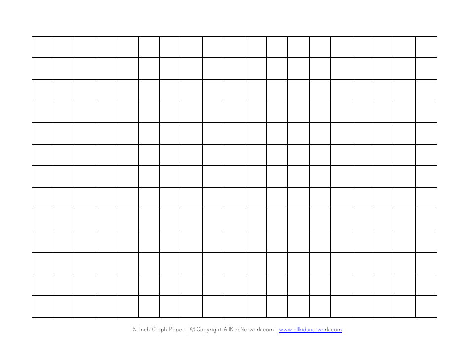 1/2 Inch Graph Paper (Landscape) Download Printable PDF | Templateroller