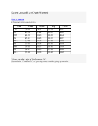 Leotard Size Chart for Women - Ozone Download Printable PDF ...