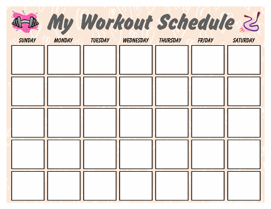 Weekly Workout Schedule Template Download Printable PDF Templateroller