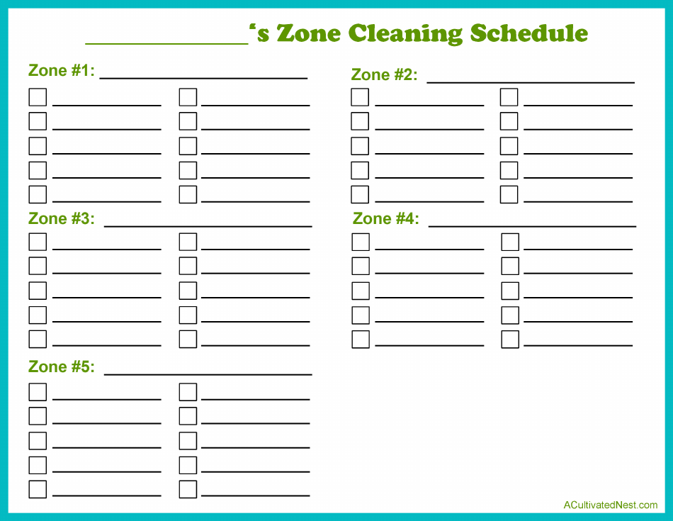 Cleaning Schedule Template - Blue and Green Download Printable PDF ...