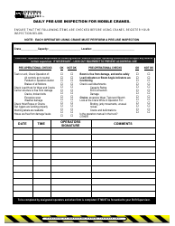 Daily Mobile Cranes Pre-use Inspection Form - Industrial Safety ...