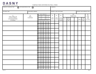 Contractors Certified Payroll Form - Dasny Download Printable PDF ...