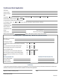 Continuous Bond Application Form Download Fillable PDF | Templateroller