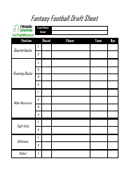 Fantasy Football Draft Sheet - Printable Brackets Download Printable ...