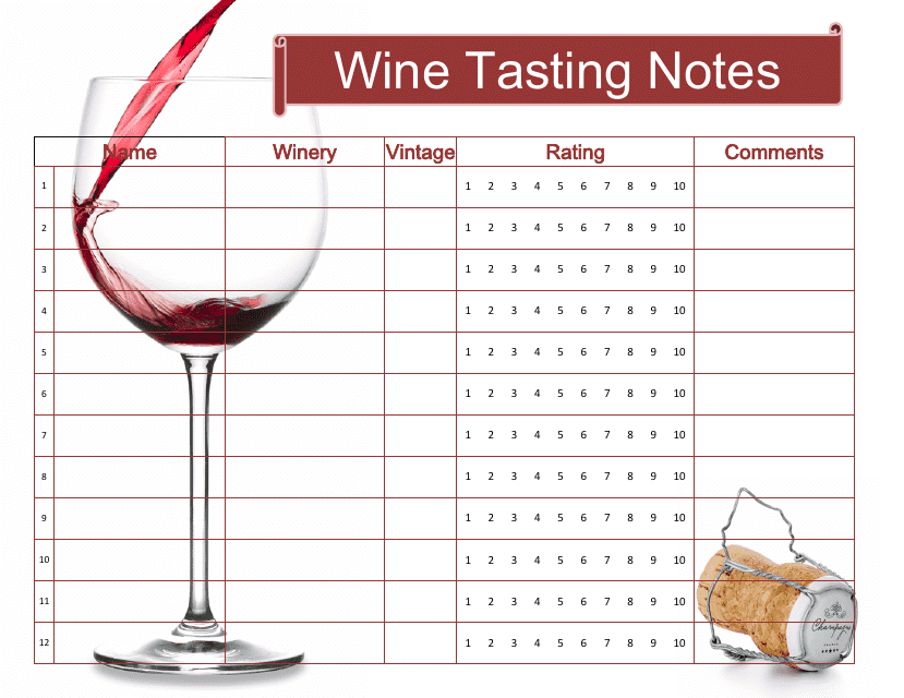 Wine Tasting Scorecard Printable TUTORE ORG Master Of Documents