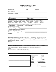 Condition Report - Textile - the Petroleum Museum Download Printable ...