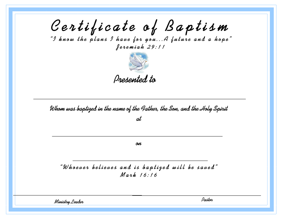 Baptismal Certificates Printable