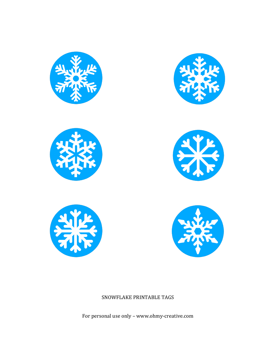 Snowflake Tag Templates Download Printable PDF | Templateroller