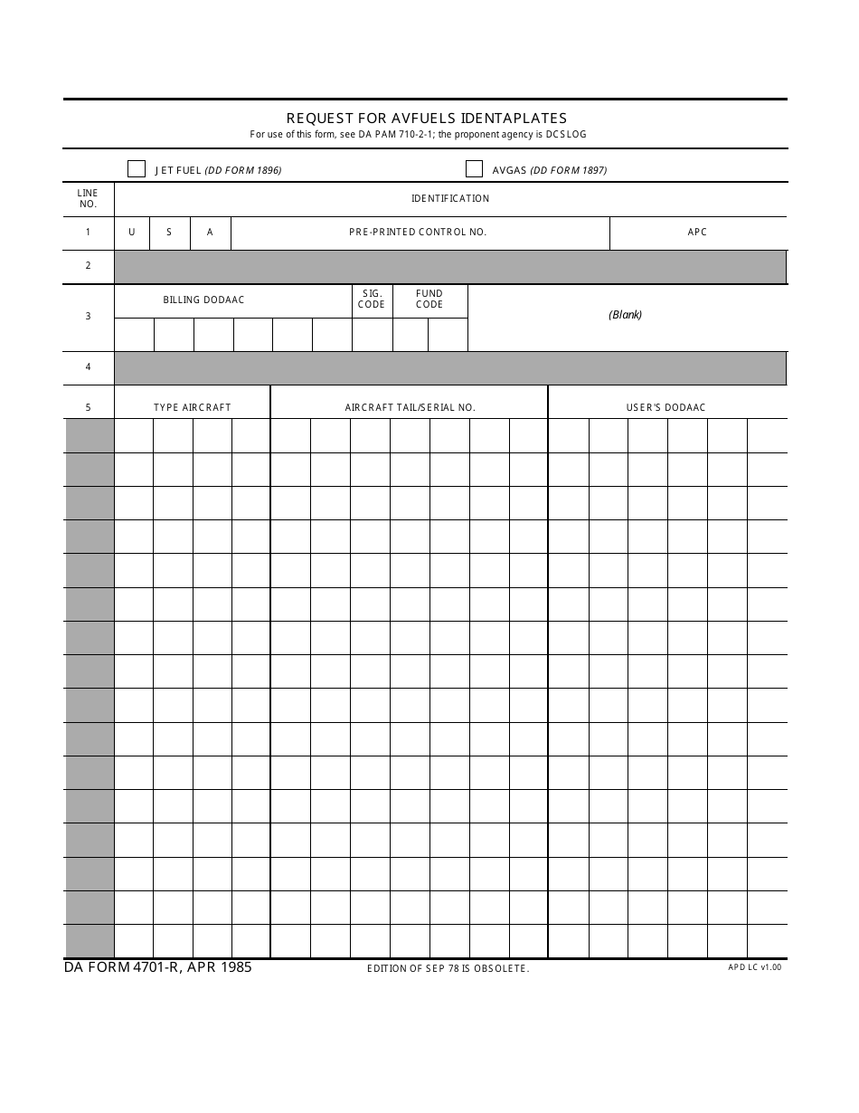 DA Form 4701-R - Fill Out, Sign Online and Download Fillable PDF ...