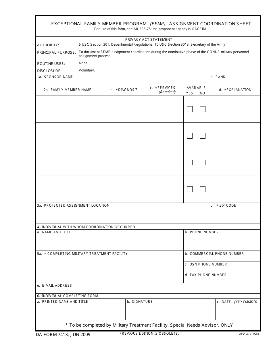 DA Form 7413 - Fill Out, Sign Online and Download Fillable PDF ...