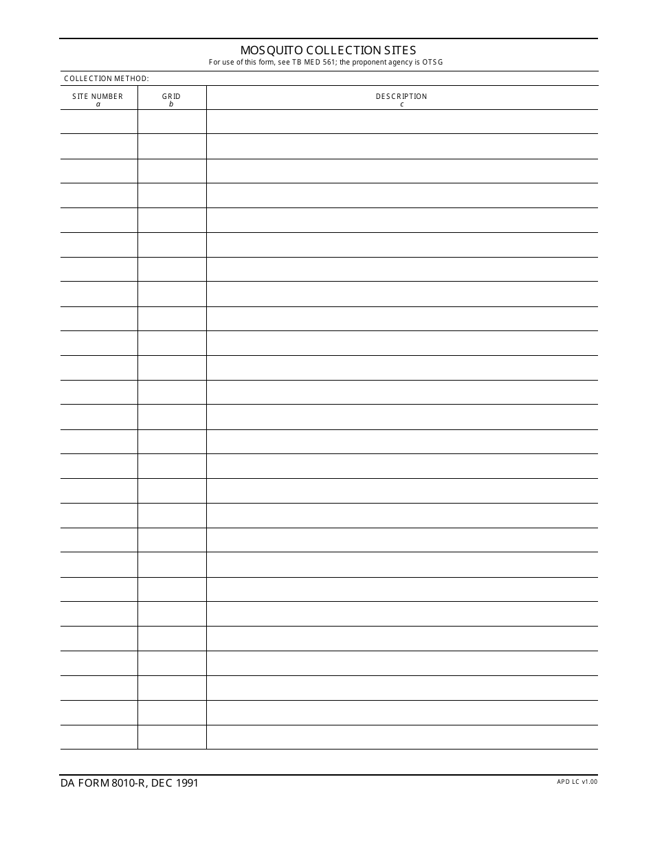 DA Form 8010-r - Fill Out, Sign Online and Download Fillable PDF ...