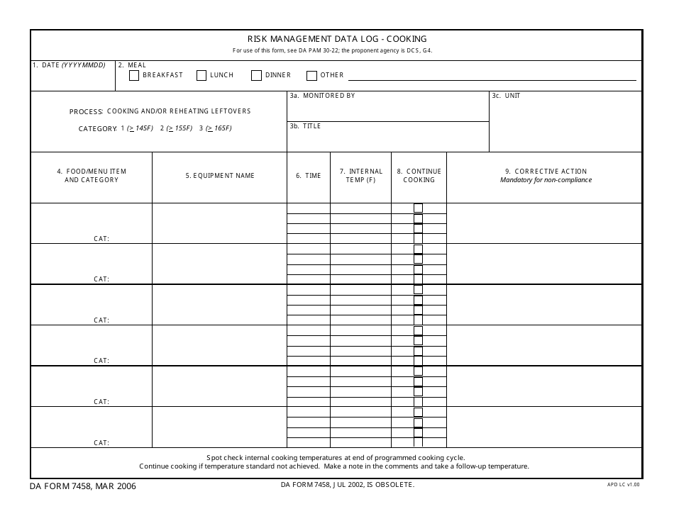 DA Form 7458 - Fill Out, Sign Online and Download Fillable PDF ...