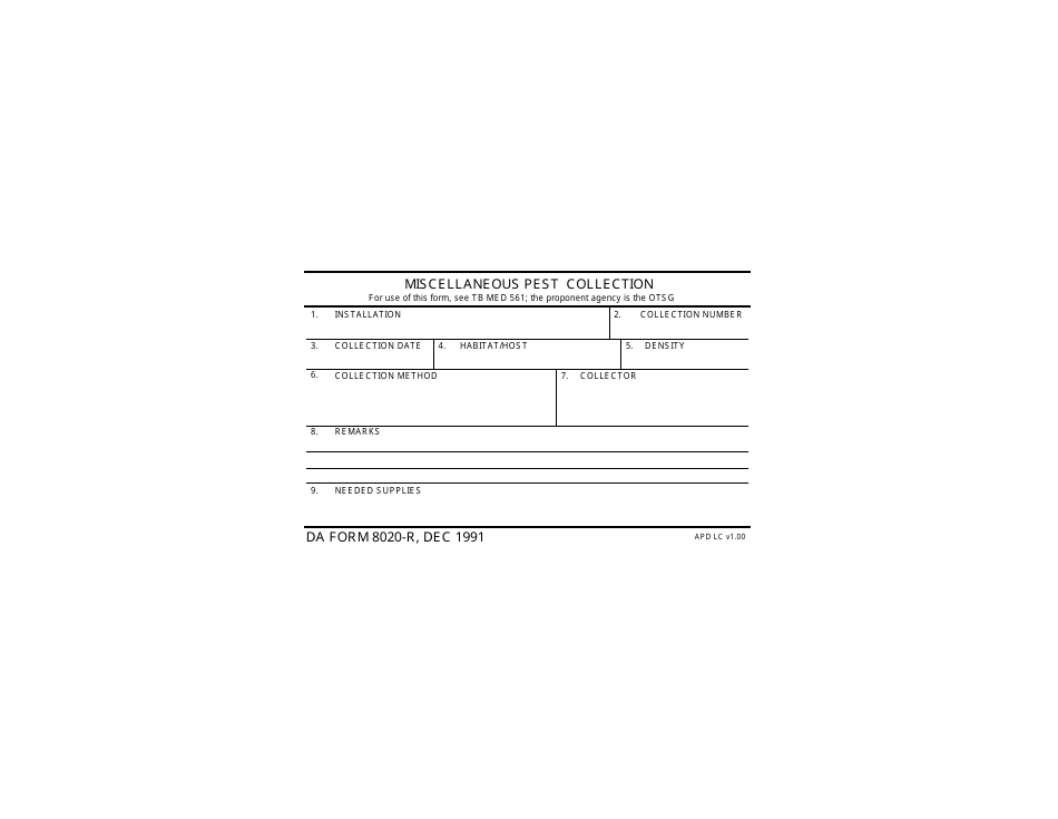 DA Form 8020-r - Fill Out, Sign Online and Download Fillable PDF ...