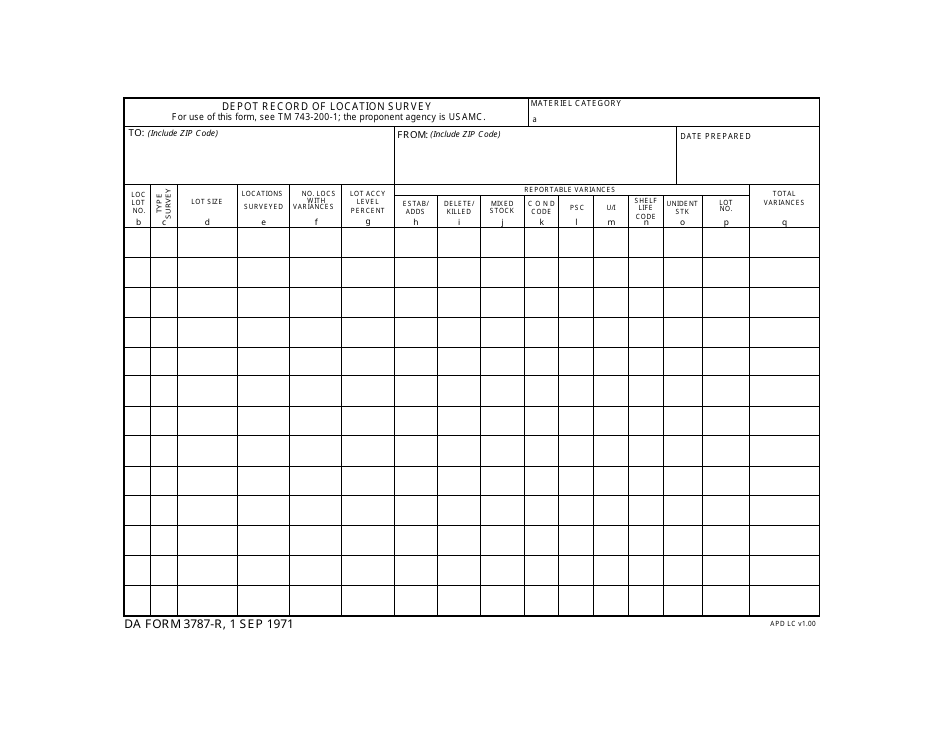 DA Form 3787-r - Fill Out, Sign Online and Download Fillable PDF ...