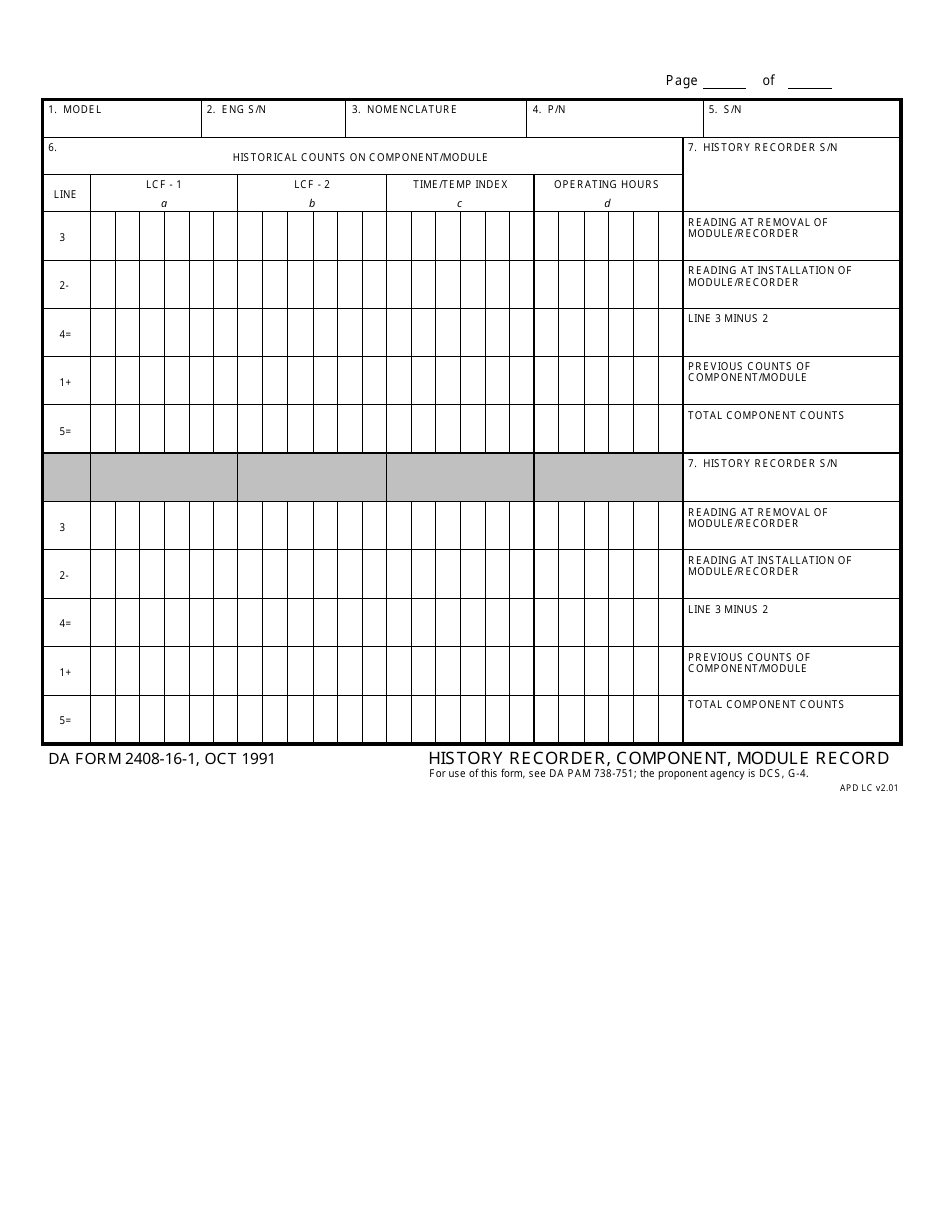 DA Form 2408-16-1 - Fill Out, Sign Online and Download Fillable PDF ...