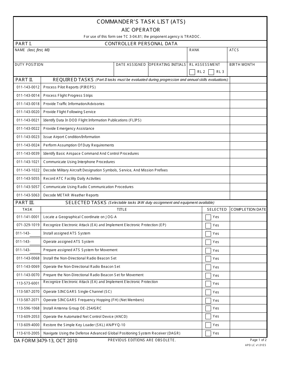 DA Form 3479-13 - Fill Out, Sign Online and Download Fillable PDF ...