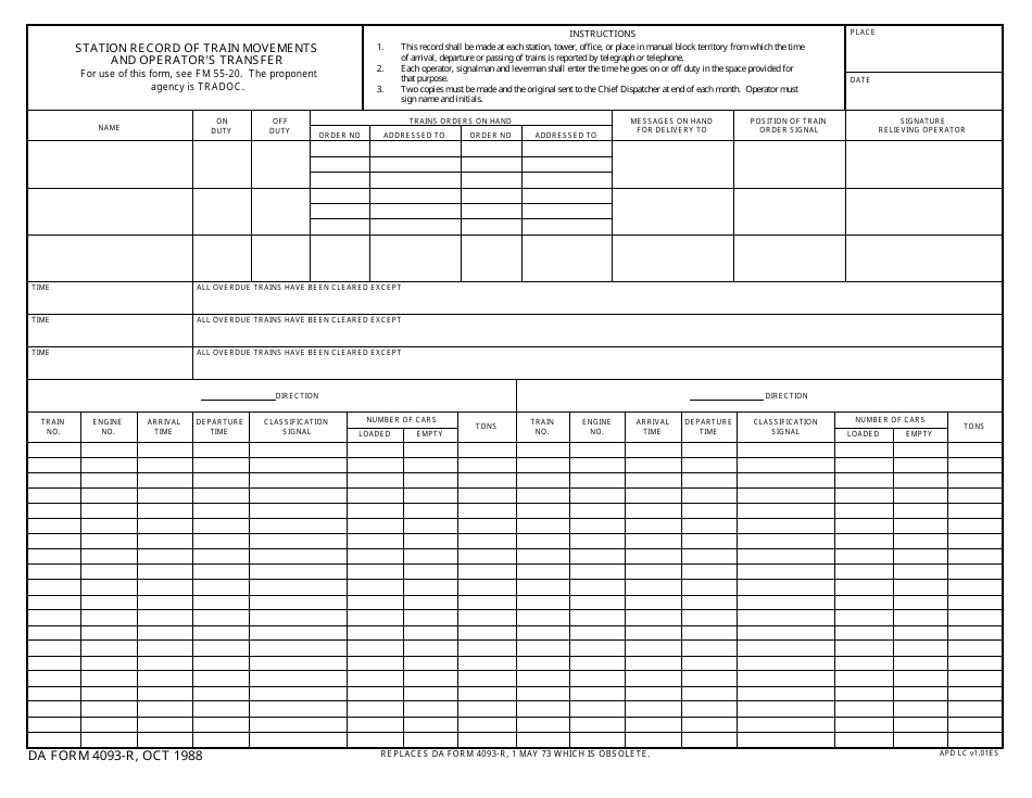 DA Form 4093-r - Fill Out, Sign Online and Download Fillable PDF ...