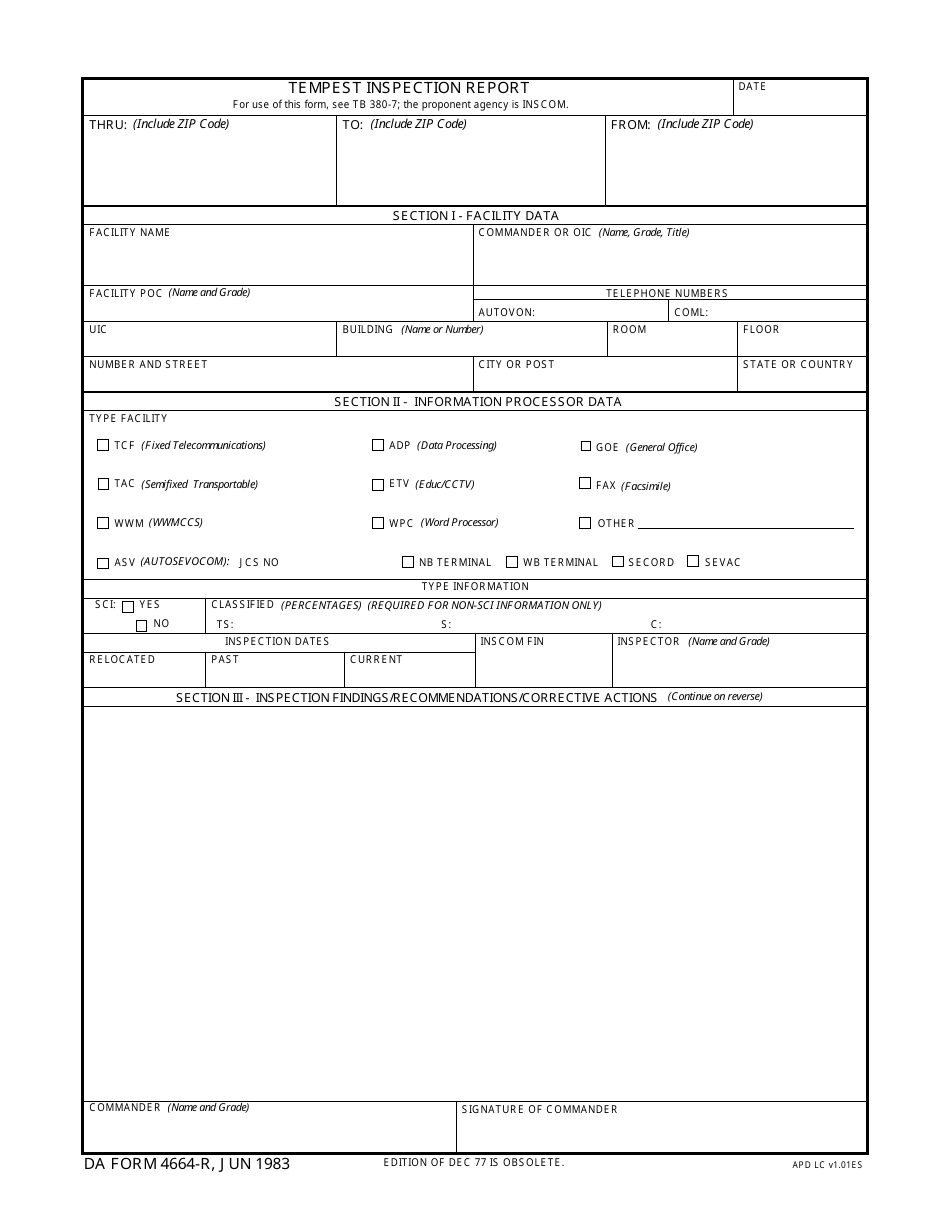 DA Form 4664-r - Fill Out, Sign Online and Download Fillable PDF ...