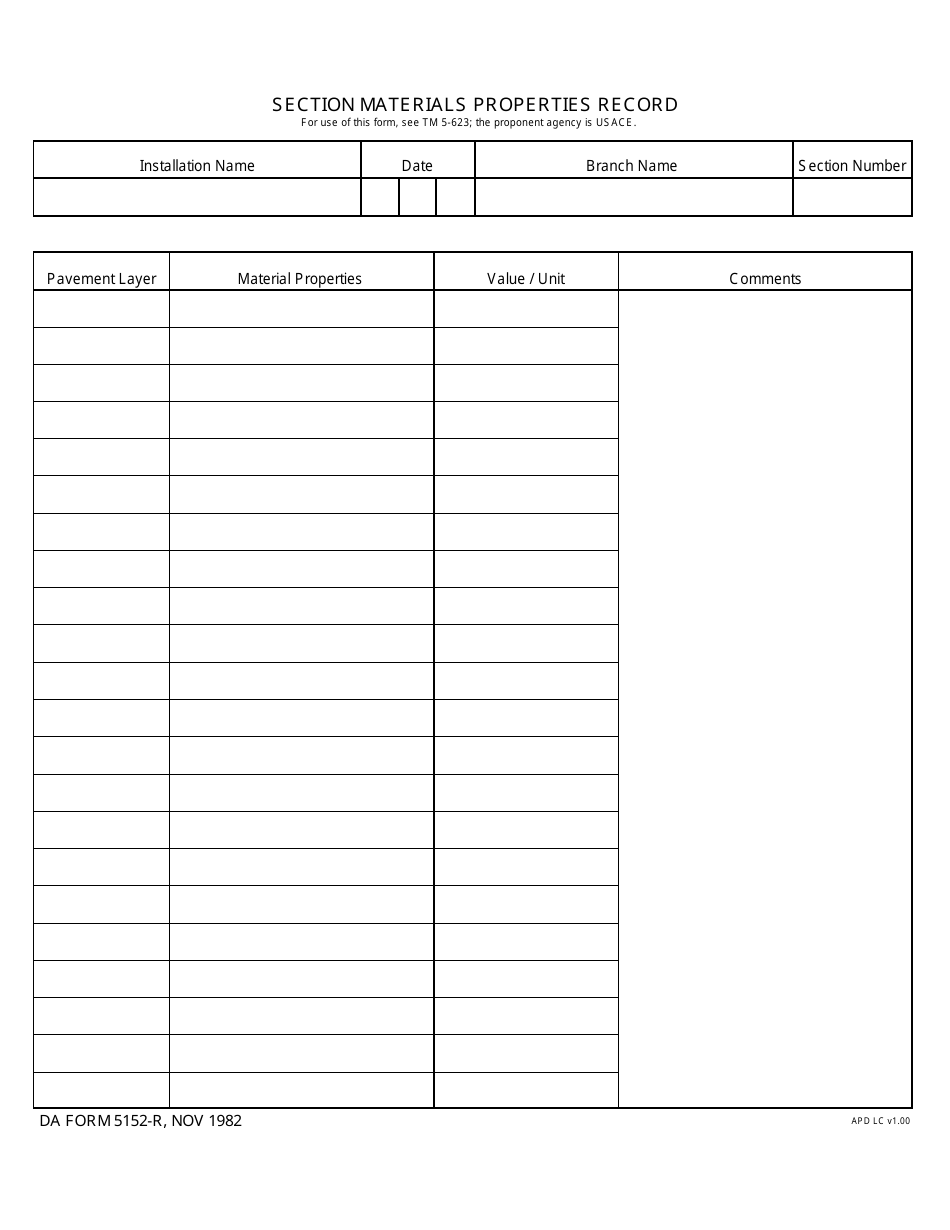 DA Form 5152-r - Fill Out, Sign Online and Download Fillable PDF ...