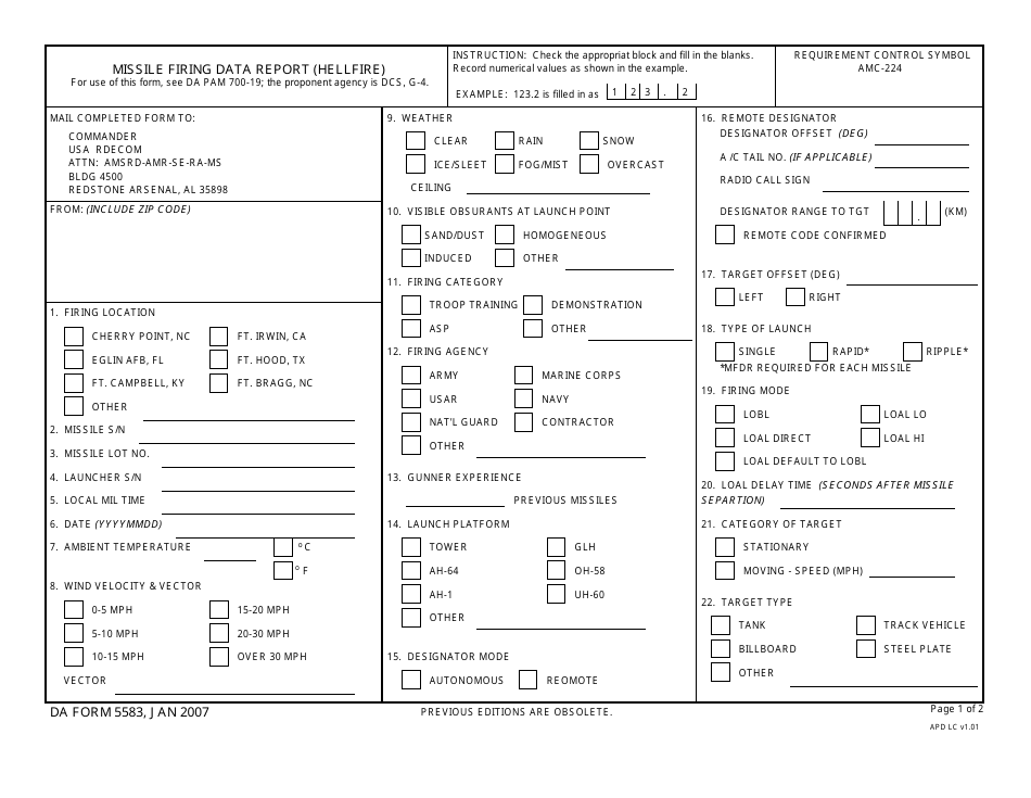 DA Form 5583 - Fill Out, Sign Online and Download Fillable PDF ... DA Form 5583 - Fill Out, Sign Online and Download Fillable PDF ...