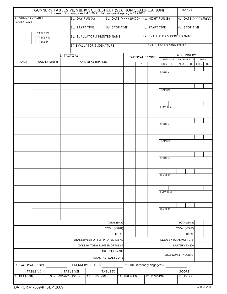DA Form 7659-R - Fill Out, Sign Online and Download Fillable PDF ...