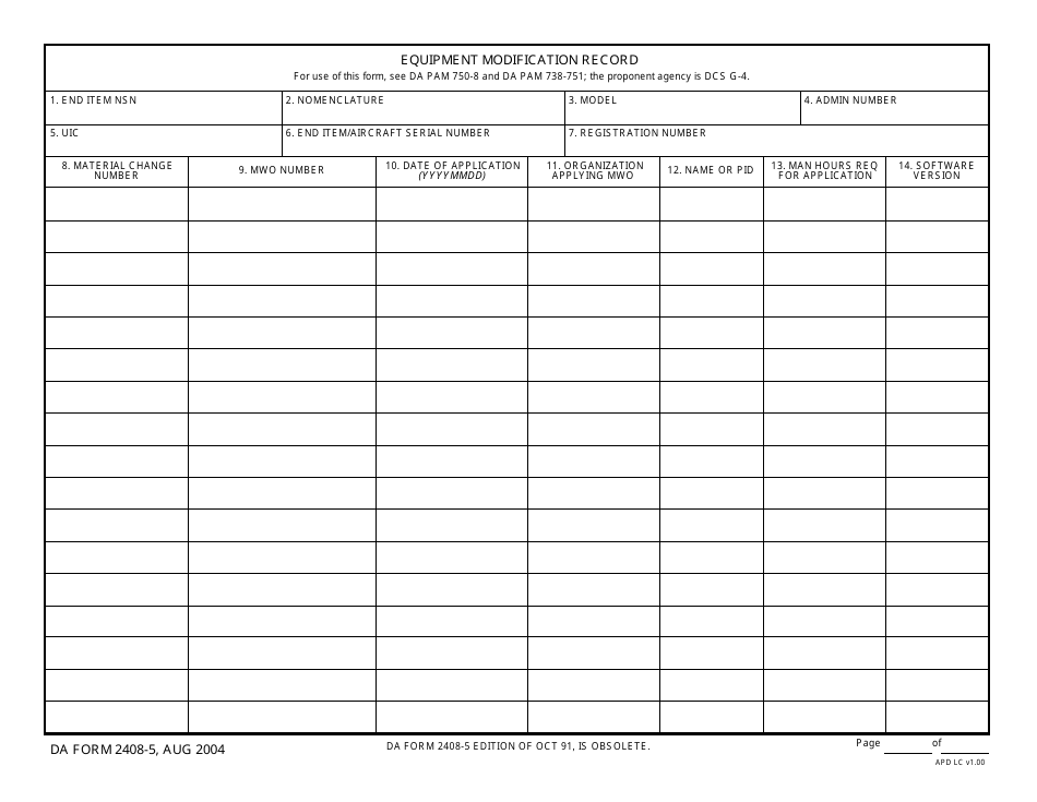 DA Form 2408-5 - Fill Out, Sign Online and Download Fillable PDF ...